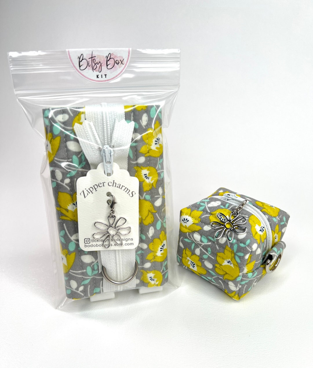 Bitsy Box Kit Yellow/turquoise Floral SIY sew It Yourself - Etsy
