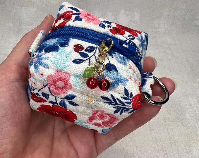 Bitsy Box - Cherry Blooms - Blue Zipper - Etsy
