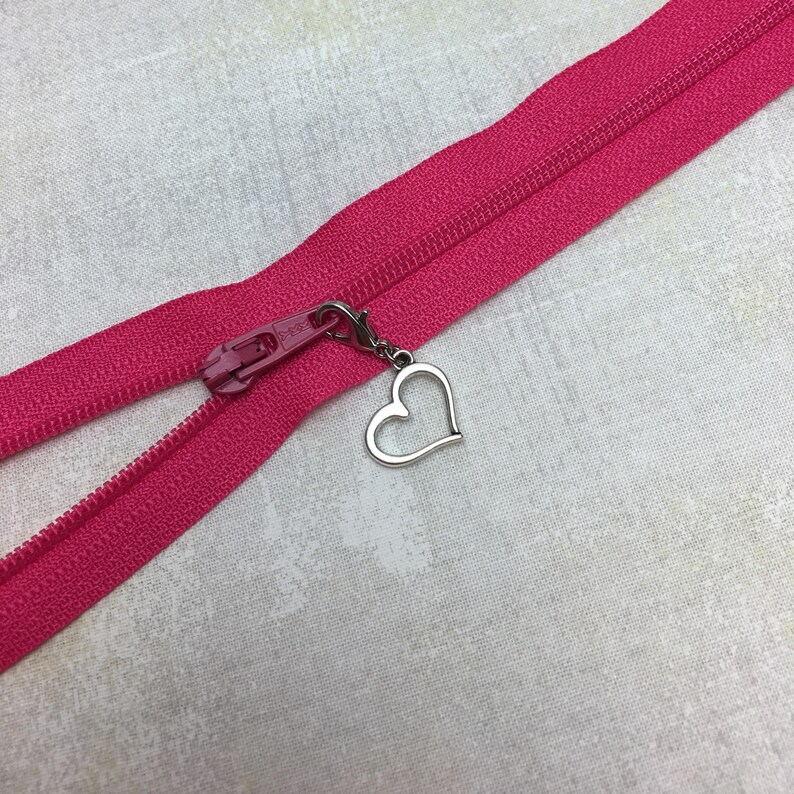 Heart Zipper Charm Heart Zipper Pull - Etsy