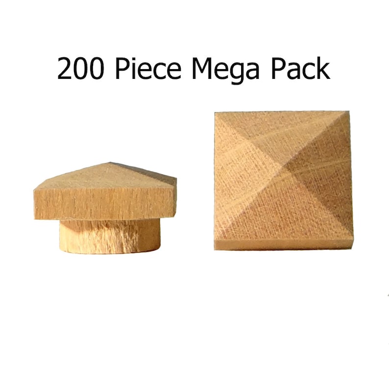 200 Piece 1/2" Cherry Low Profile Pyramid Top Hole Plugs That Fit a 3/8 ...
