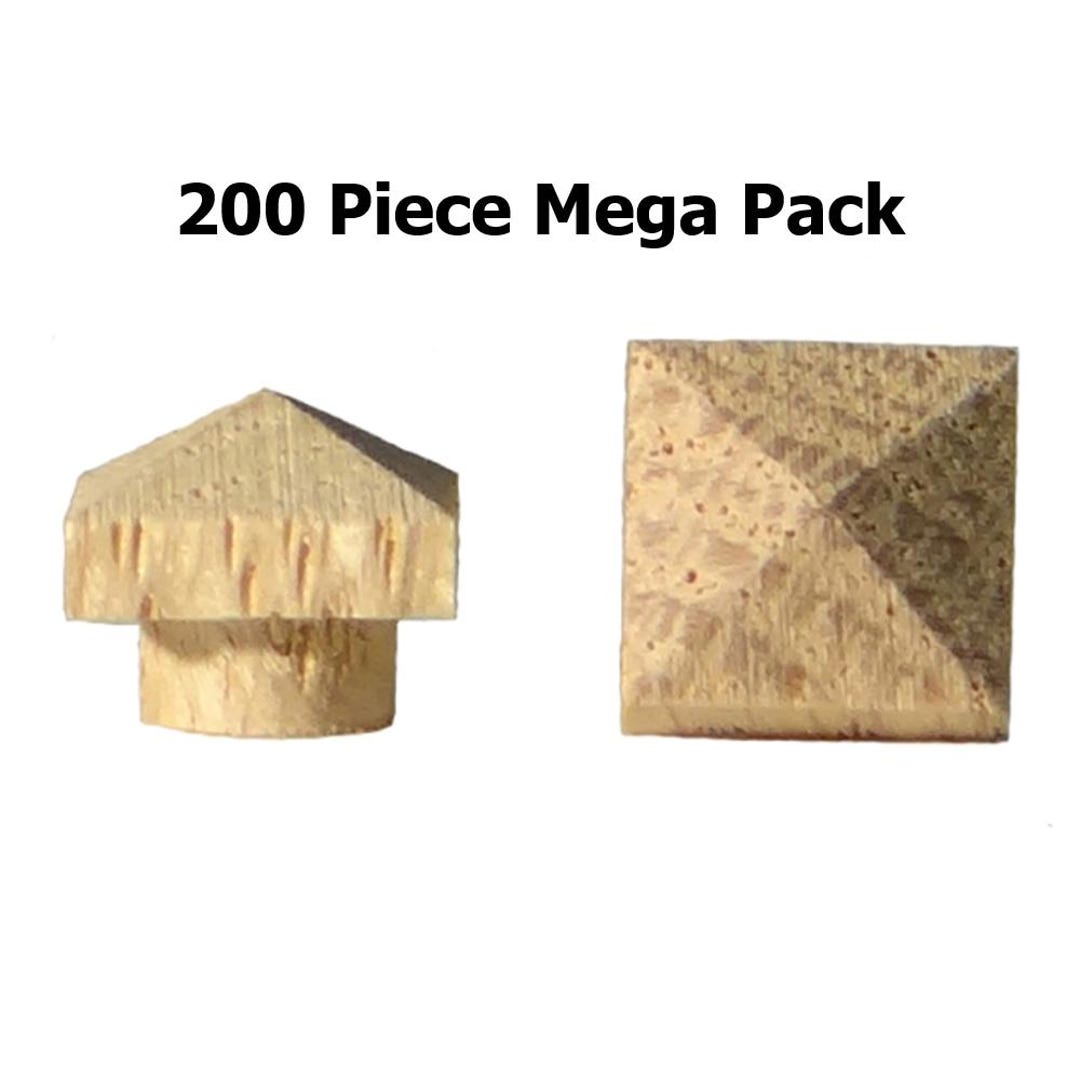 200 Piece MEGA PACK 3/8" Small White Oak Pyramid Top Hole Plugs That ...