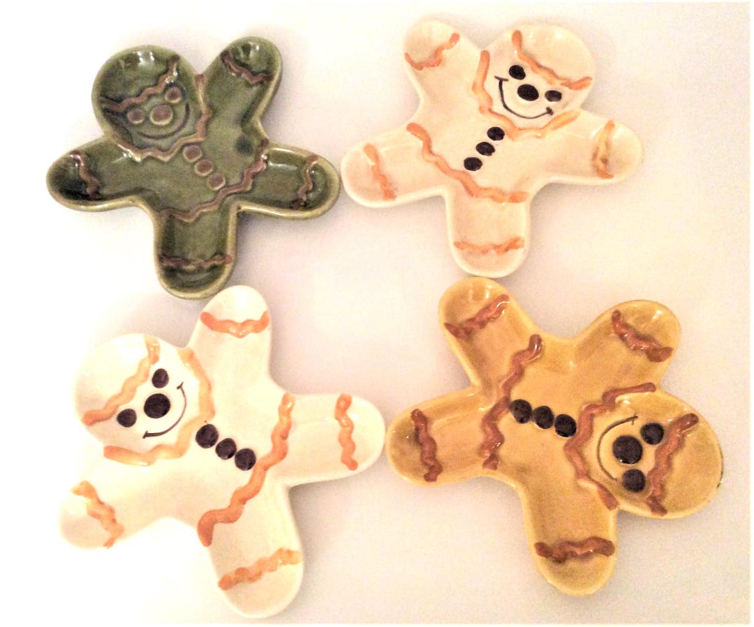 Los Angeles Pottery Gingerbread Man Plates - Etsy