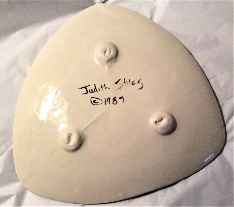 Judith Stiles 1987 Southwestern Pottery Triangle Plate Dish Decor - Etsy