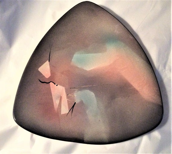 Judith Stiles 1987 Southwestern Pottery Triangle Plate Dish | Etsy