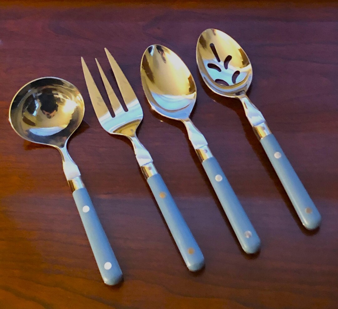 Washington Forge Mardi Gras Blue Flatware Hostess Set - Etsy