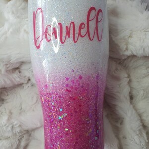 White and Hot Pink Ombre Glitter Tumbler - Etsy