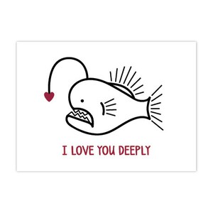 Angry Angler Fish Love Card - Etsy