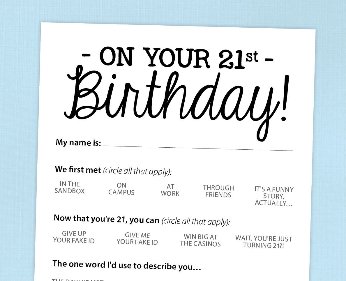 Funny 21st Birthday Party Game Card Printable PDF Milestone Etsy Funny 21st Birthday Party Game Card Printable PDF Milestone Etsy