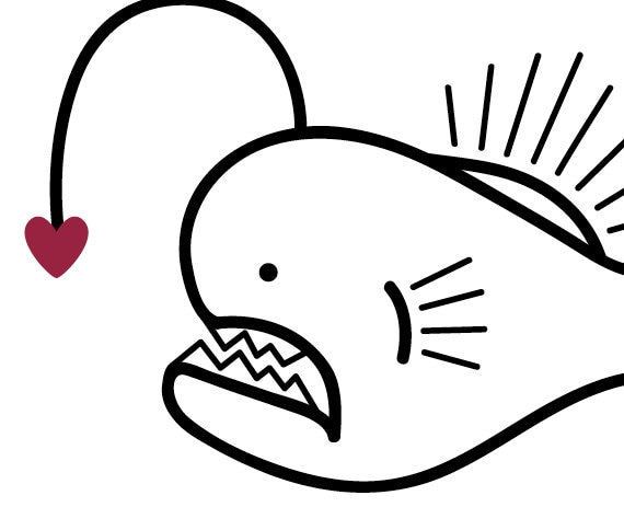 Angry Angler Fish Love Card - Etsy