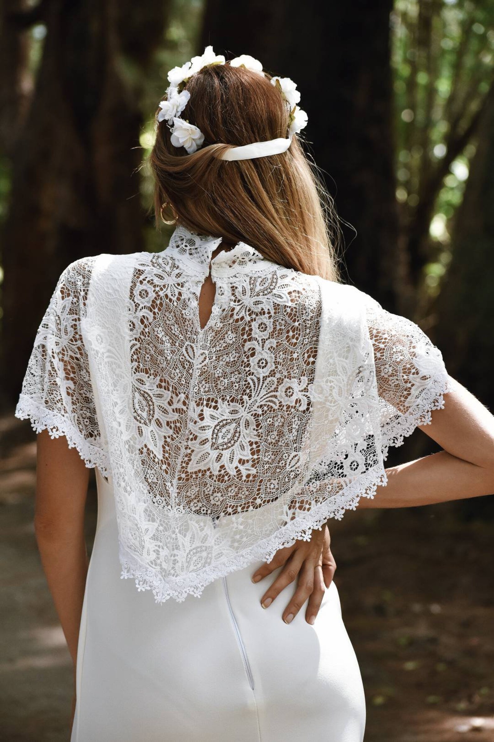 White Lace Wedding Cape Lace Bridal Cape With Fringe Trim - Etsy