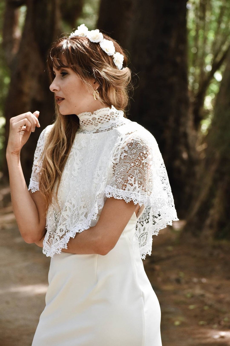 White Lace Wedding Cape Lace Bridal Cape With Fringe Trim - Etsy