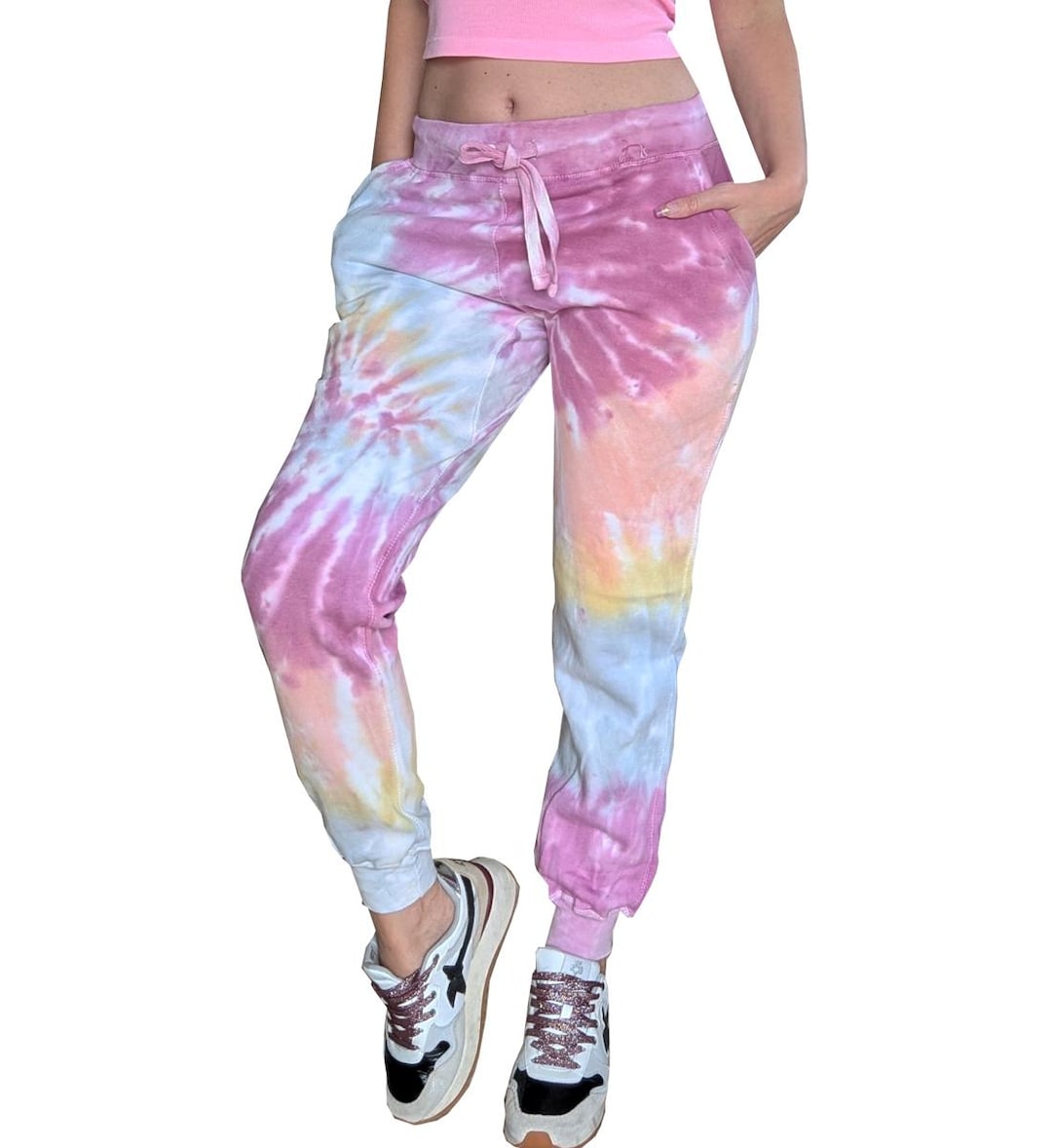 Tie Dye Joggers in Pastel Colors, Earth Tone Sweatpants, Lounge Pants ...