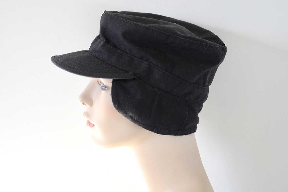 1989 US Military Black Combat Cap BDU W/ Ear Flaps Size - Etsy