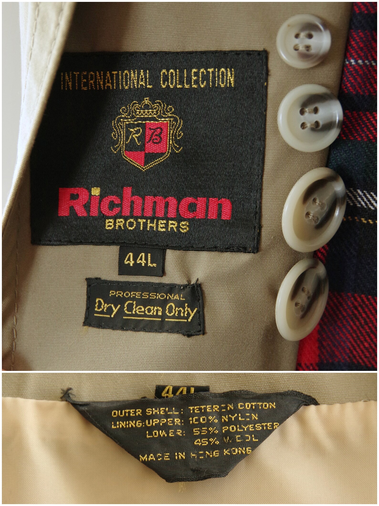 1970s-80s Richman Brothers Double Breasted Trench Coat W/ | Etsy