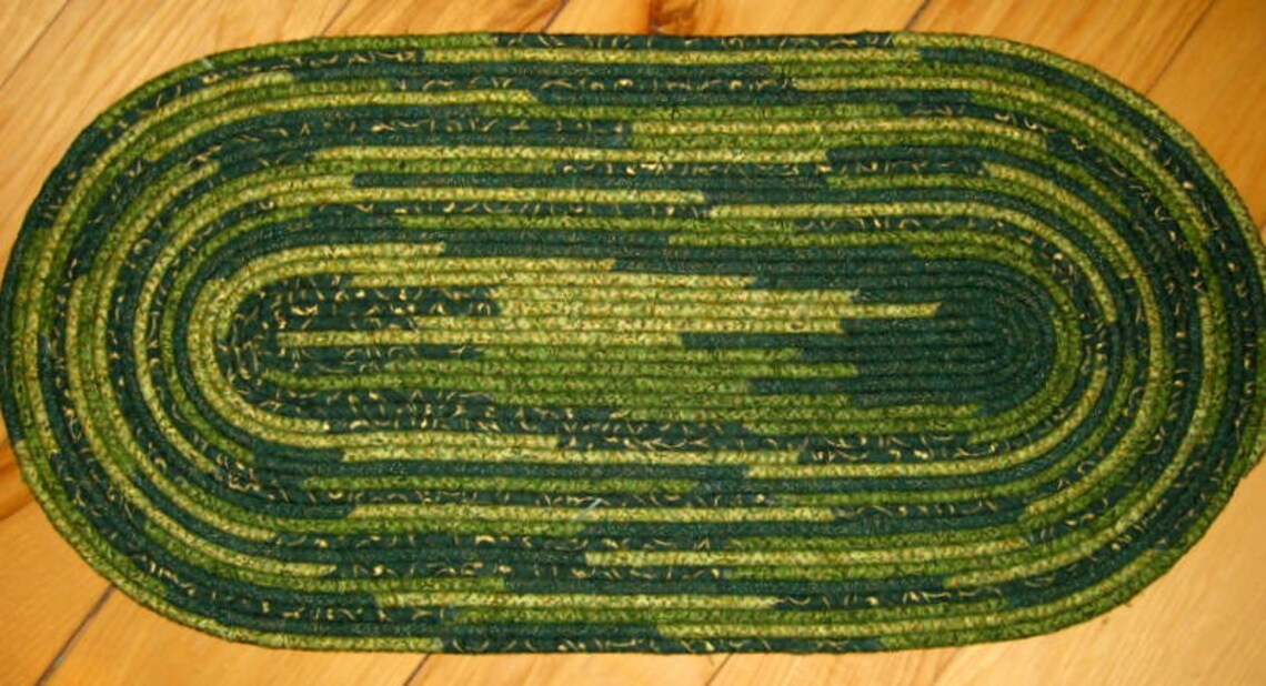 Quilted Table Runner Table Mat Green Metallic Home Decor - Etsy