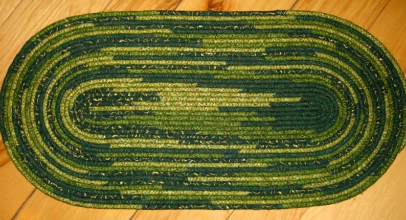 Quilted Table Runner Table Mat Green Metallic Home Decor - Etsy