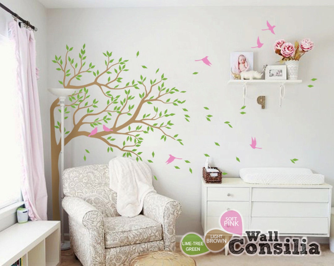 Nursery Tree Wall Decal Tree Wall Sticker Corner Tree Vinyl Mural Wall ...