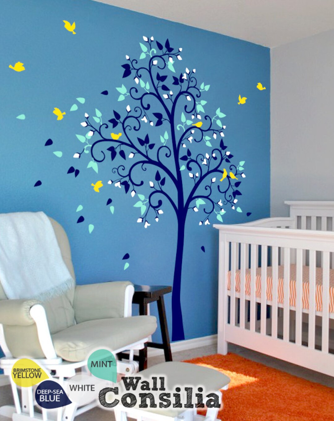 Baby Nursery Wall Decals Blossom Tree Decal - Tree Wall Decals - Tree ...