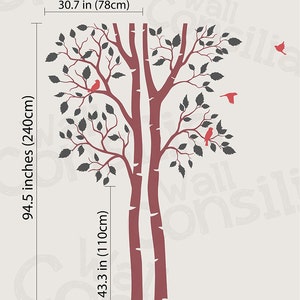 Twin Tree Wall Decal - Wall Decoration - Tree Wall Sticker - Tree Decal ...