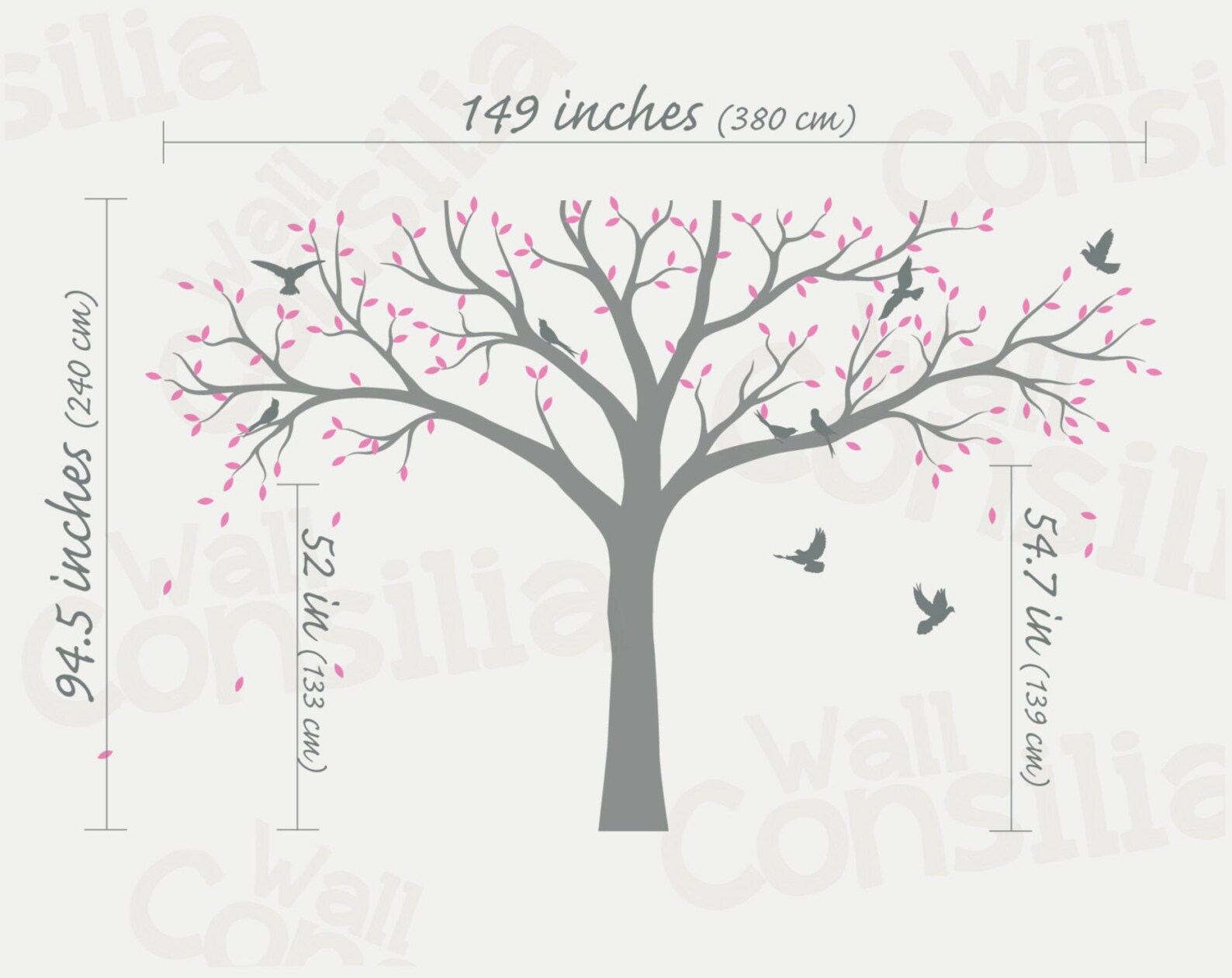 Large Tree Wall Decals Nursery Trees Decals Huge Tree Mural - Etsy