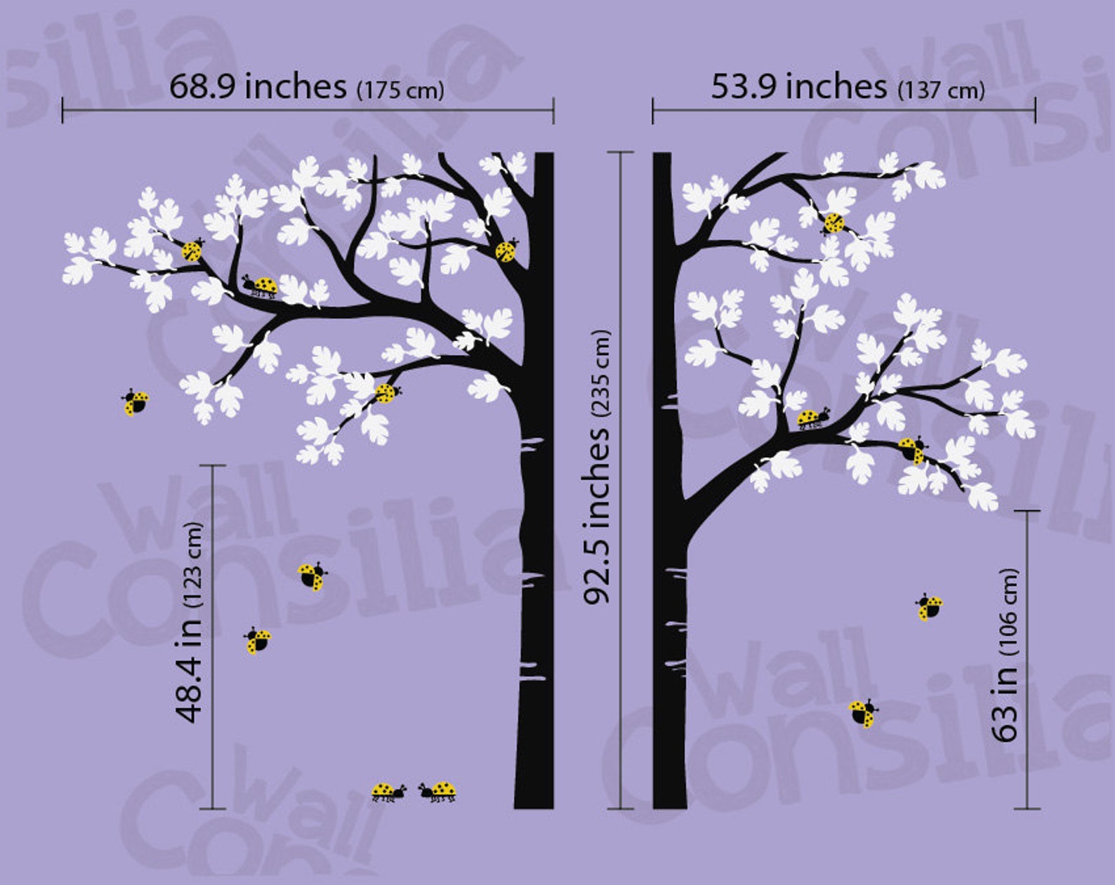 Tree Wall Decal Nursery Wall Decoration Tree Wall Sticker - Etsy UK