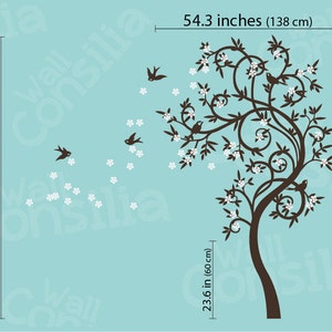 Baby Nursery Tree Wall Decals Blossom Wall Sticker With Birds Wall Art ...