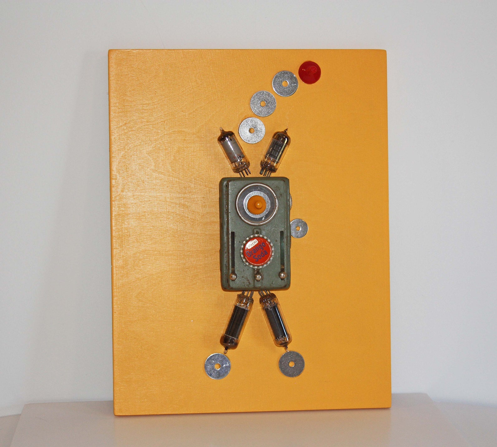 Repurposed Robot Flashlight Man, Steam Punk Soldier, Wall Plaque Art ...