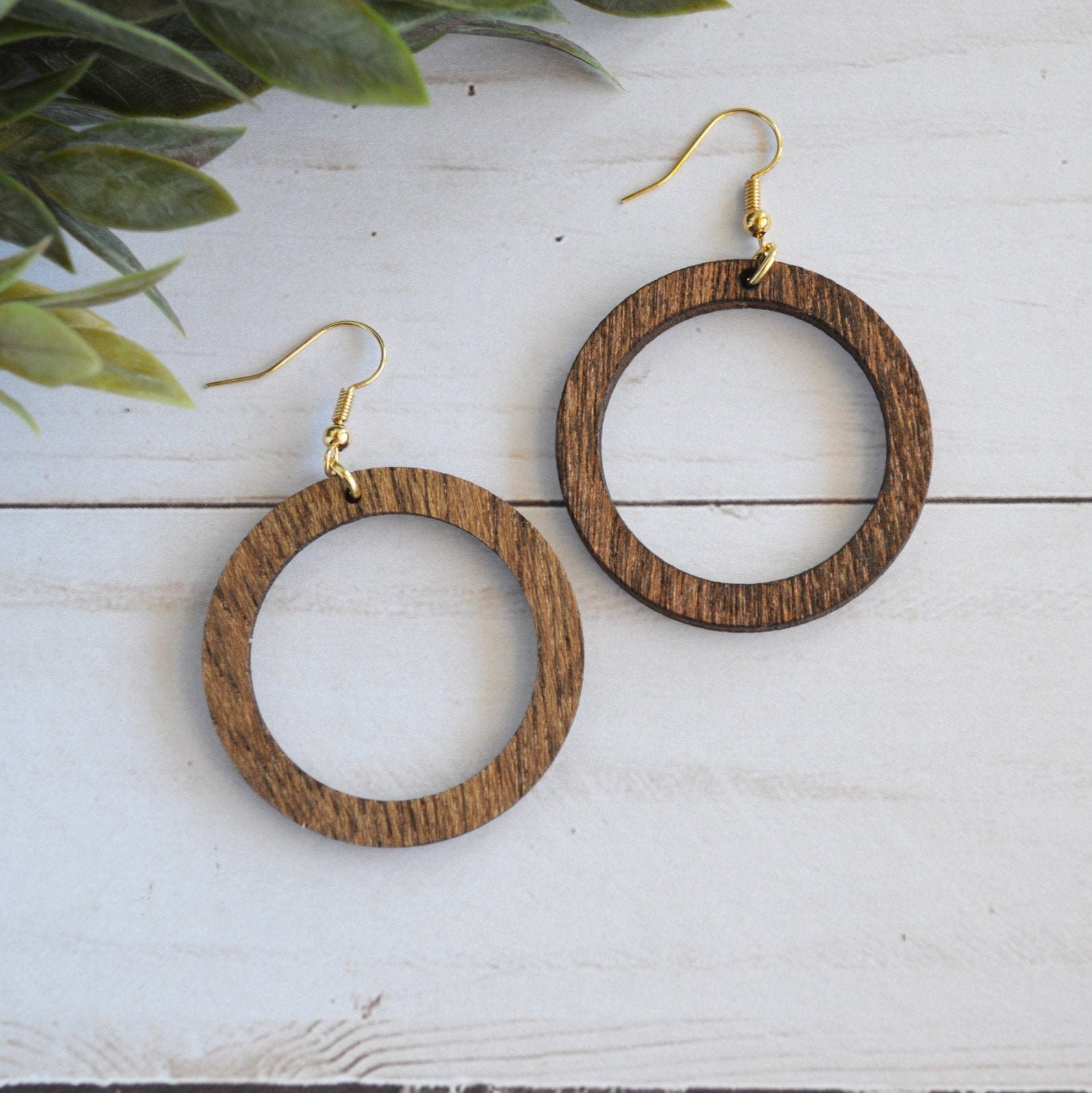 Wood Earrings Laser Cut Wooden Hoop Earrings