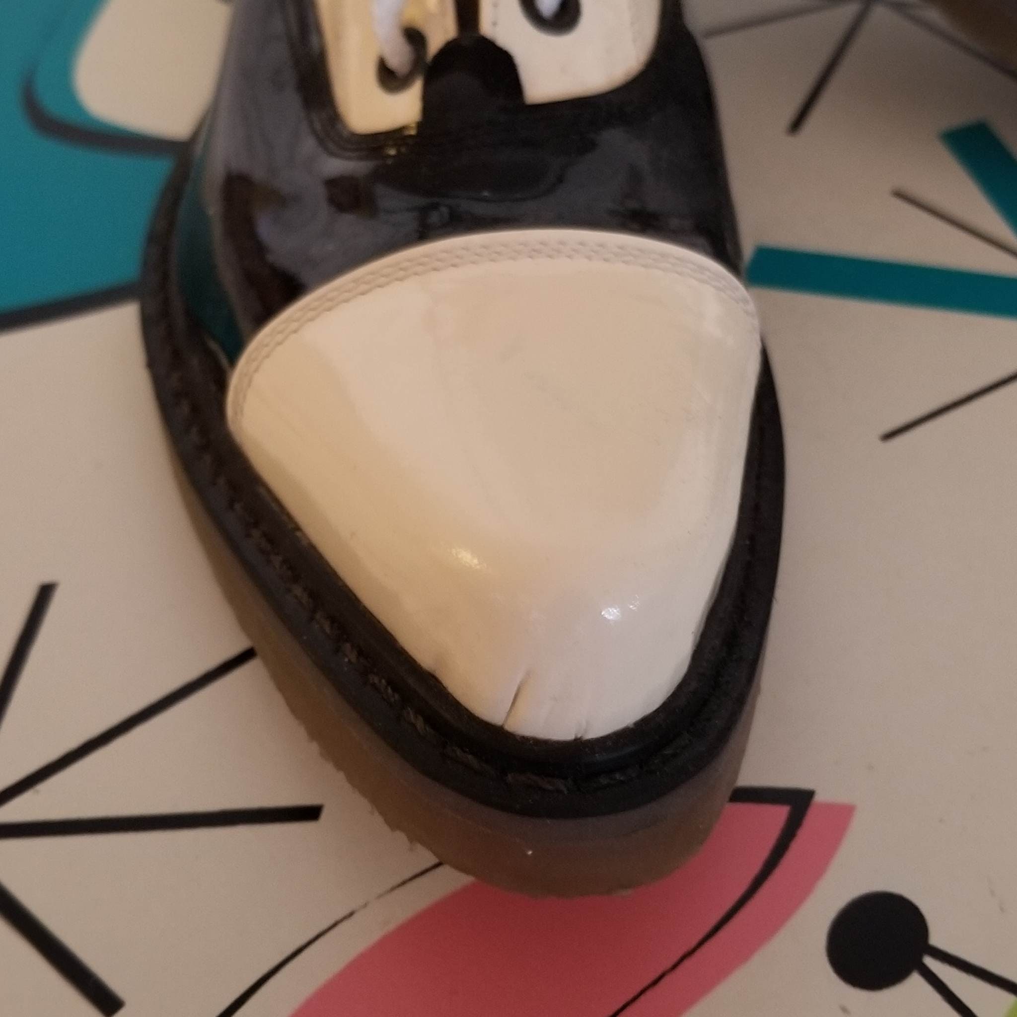 Vintage Patton Leather Dress Shoes: Black & White, Made in Italy, Size ...