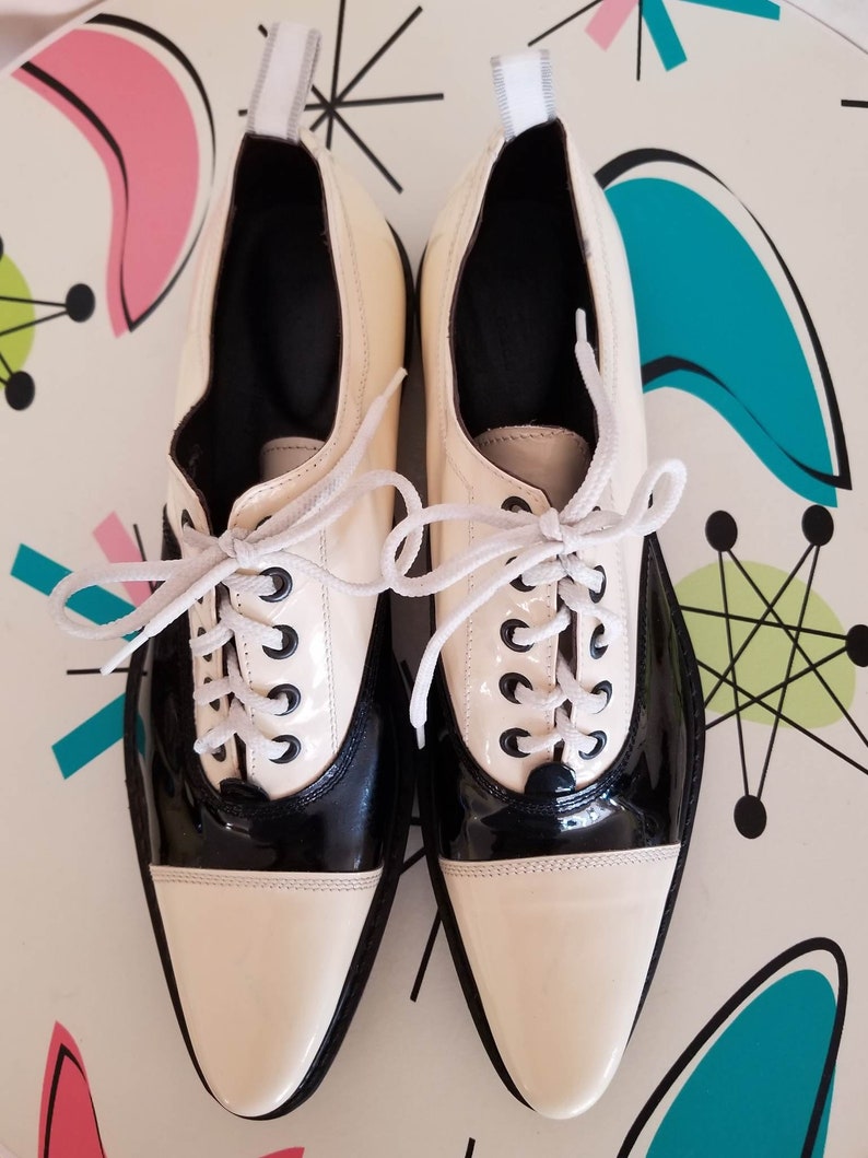 Vintage Patton Leather Dress Shoes: Black & White, Made in Italy, Size ...