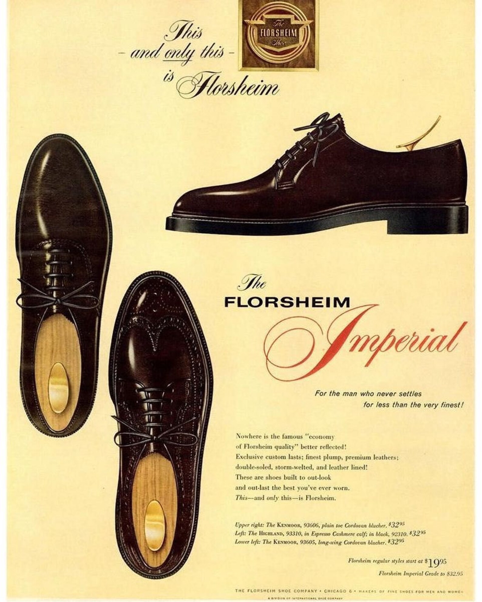 1950's Black Leather Wing Tip Shoes Sz 8D - Etsy