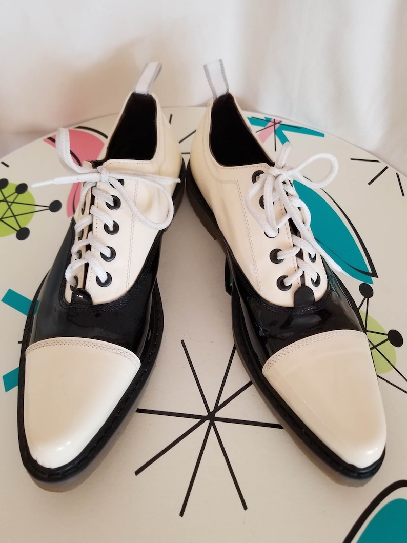 Vintage Patton Leather Dress Shoes: Black & White, Made in Italy, Size ...