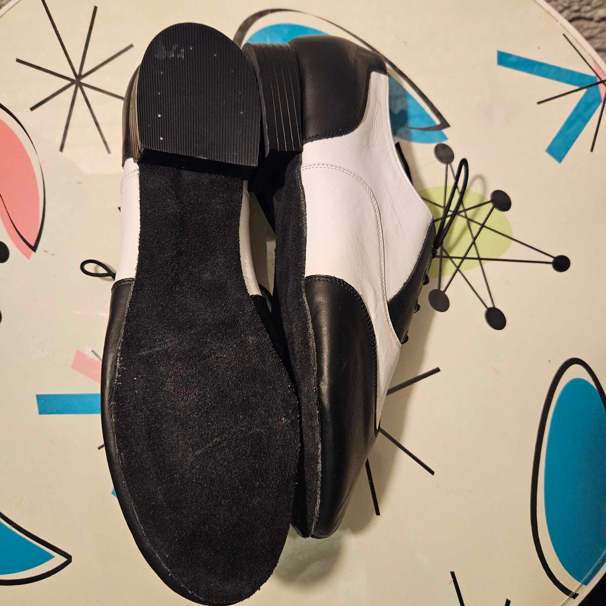 NEW Retro Black and White Wing Tip Leather Dance Shoes Size 9 1/2 M - Etsy