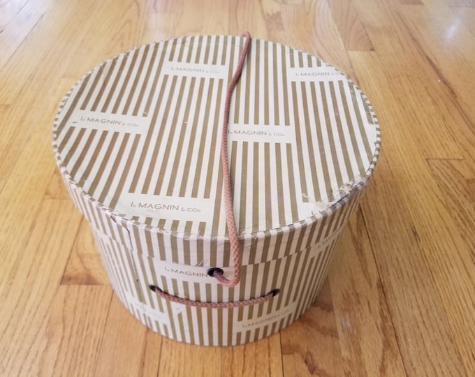 NEW 1940's I MAGNIN & Co. Hat Box in Cream and Brown Stripes - Etsy