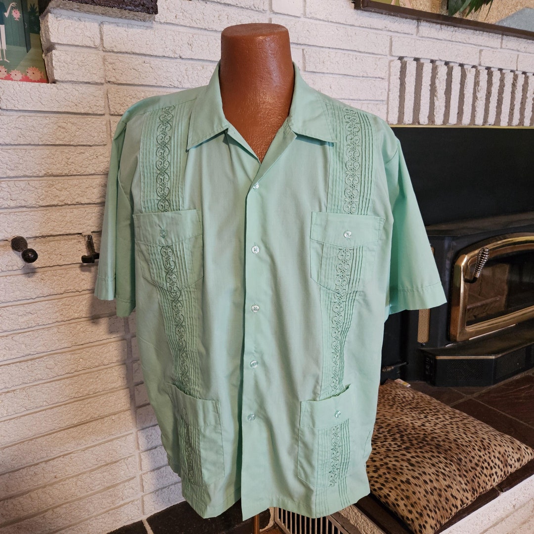 Retro Men's Mint Green "tropicool" Short Sleeve Shirt! Size L - Etsy