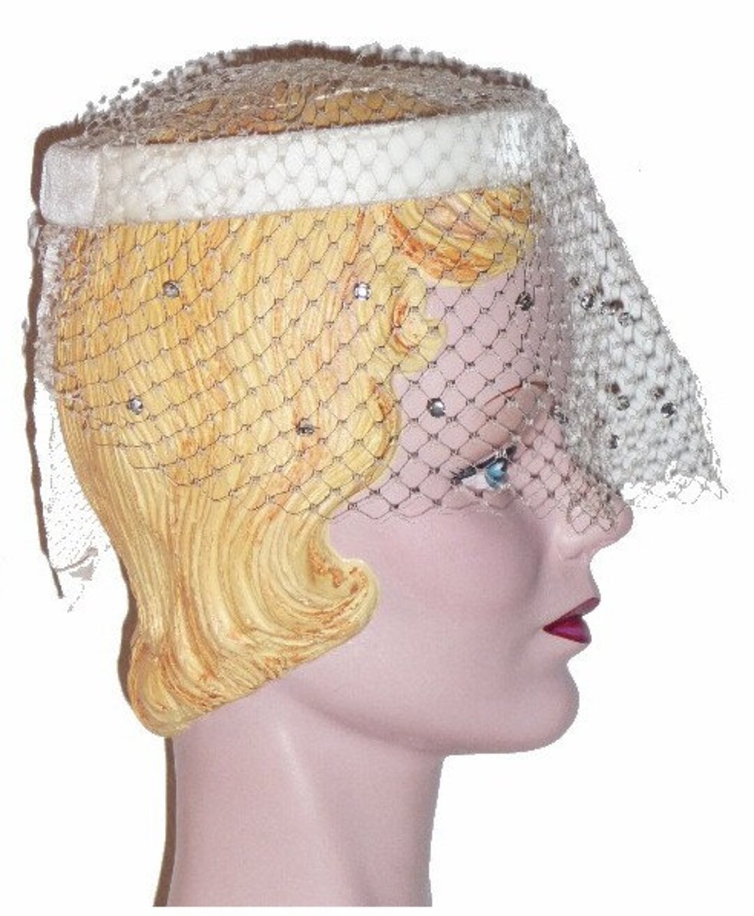 1960s Cream Velvet Wreath Cap With Netting - Etsy