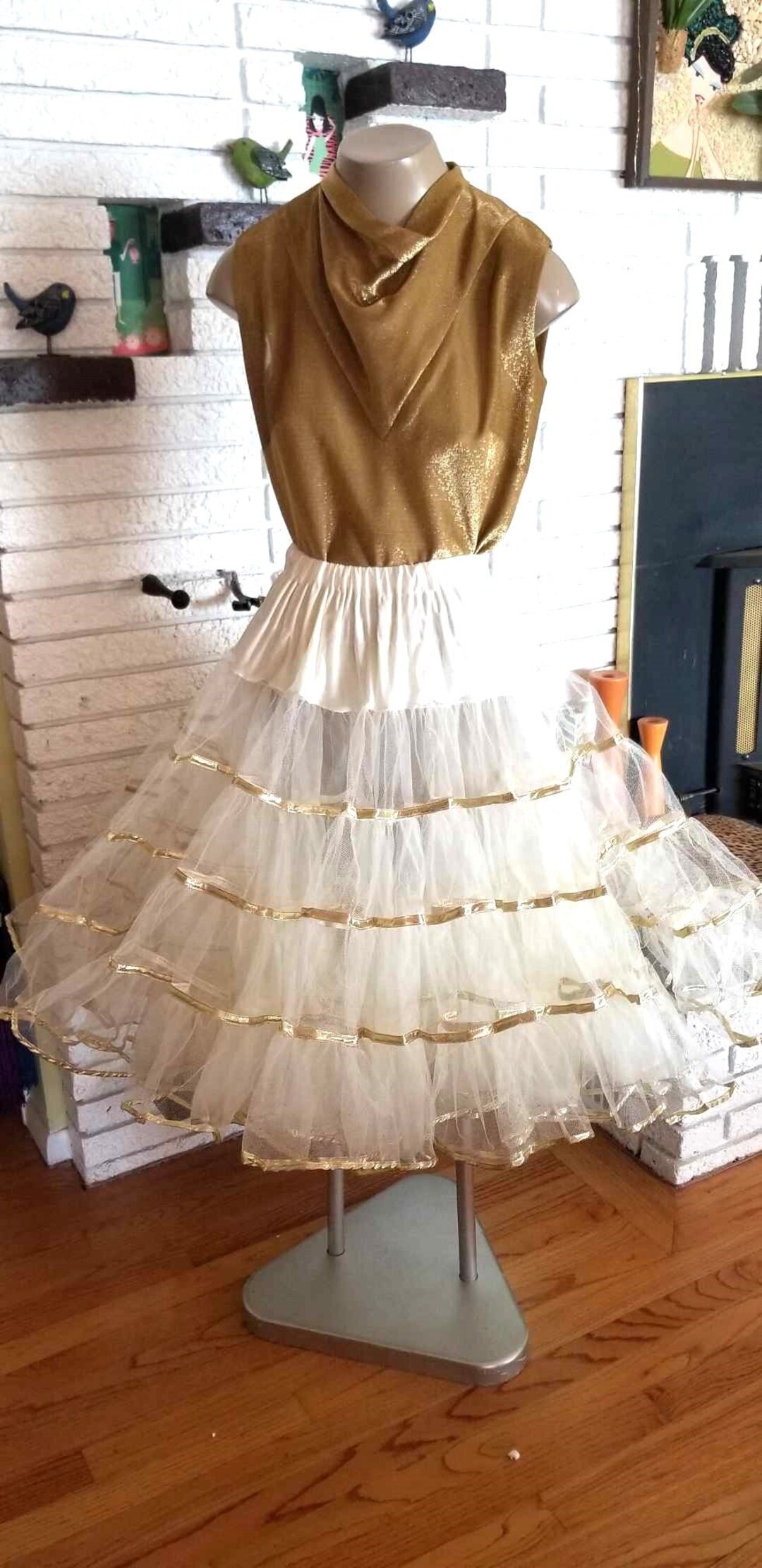 NEW Retro Full Crinoline With Gold Trim for Festive Flare - Etsy