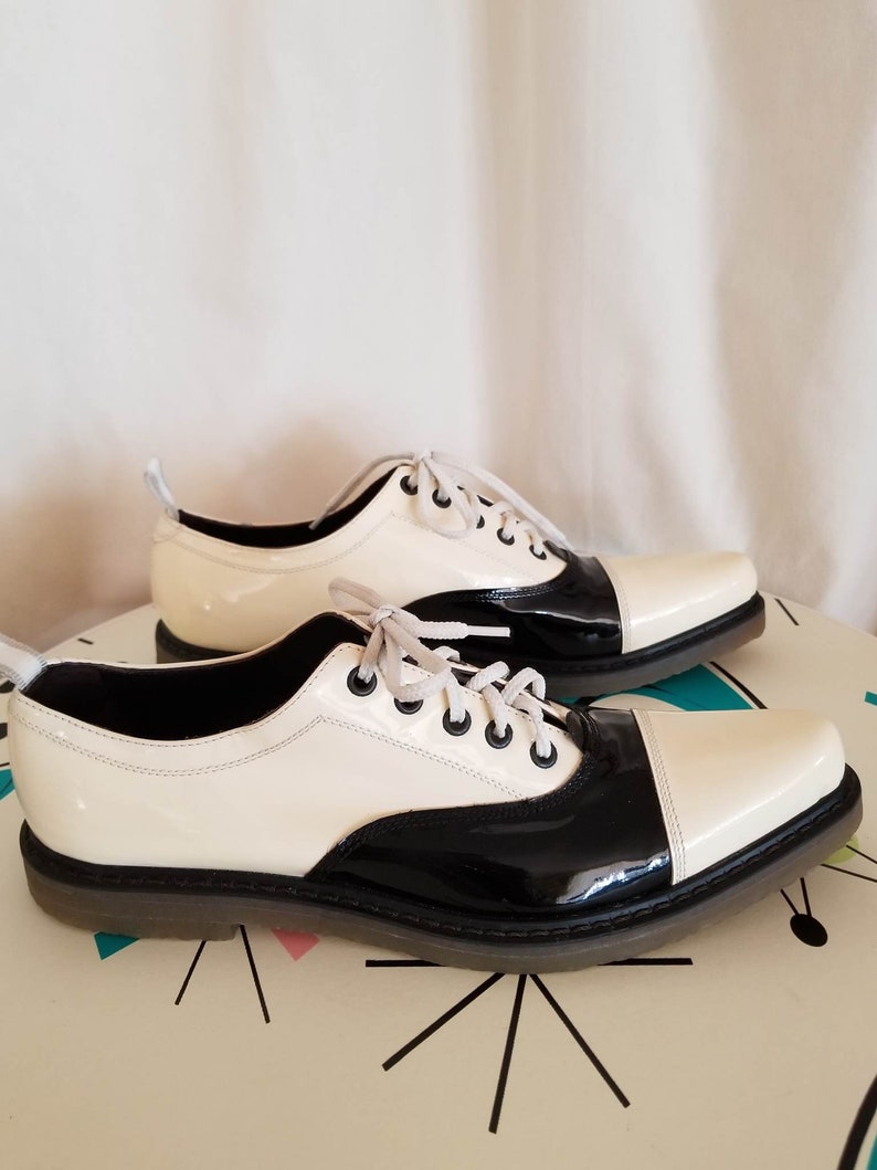 Vintage Patton Leather Dress Shoes: Black & White, Made in Italy, Size ...