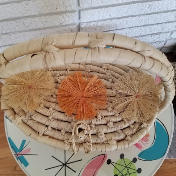 Super Cute Vintage Raffia Straw Summer Purse Gem