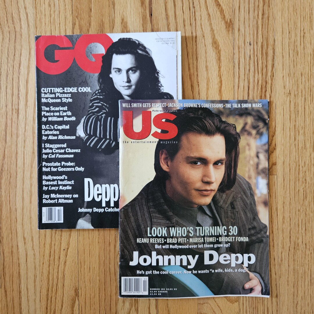NEW!! Johnny Depp 1993 GQ and US 1994 Magazine Covers! Set of Two! - Etsy