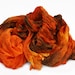 Hand Dyed Silk Scarf - Persimmon - Orange, Brown Silk Scarf. - Etsy