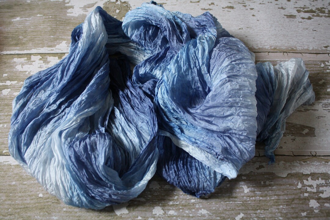 Blue Scarf - Sea Blue - Navy Blue, Light Blue, White Silk Scarf. - Etsy
