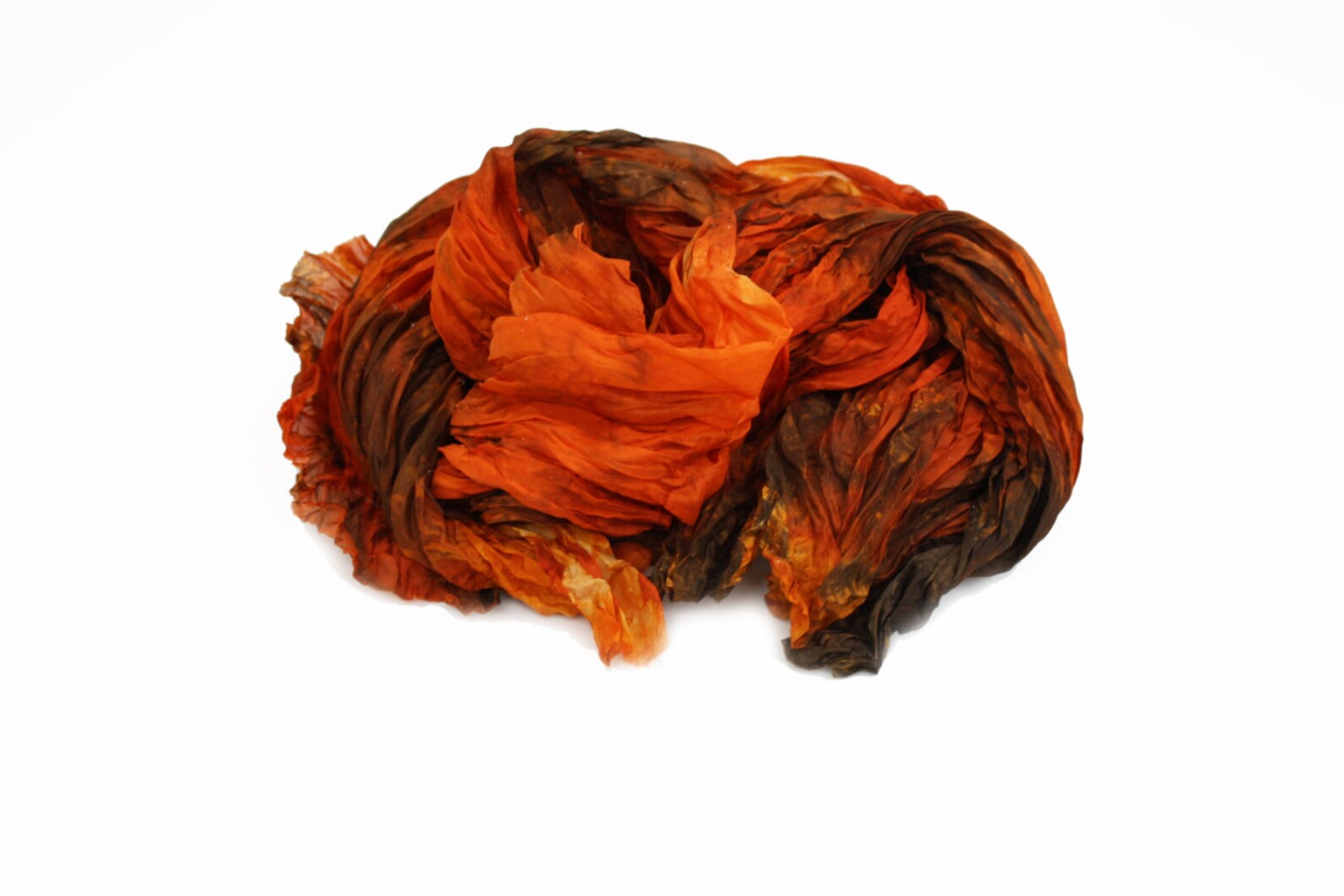 Hand Dyed Silk Scarf - Persimmon - Orange, Brown Silk Scarf. - Etsy