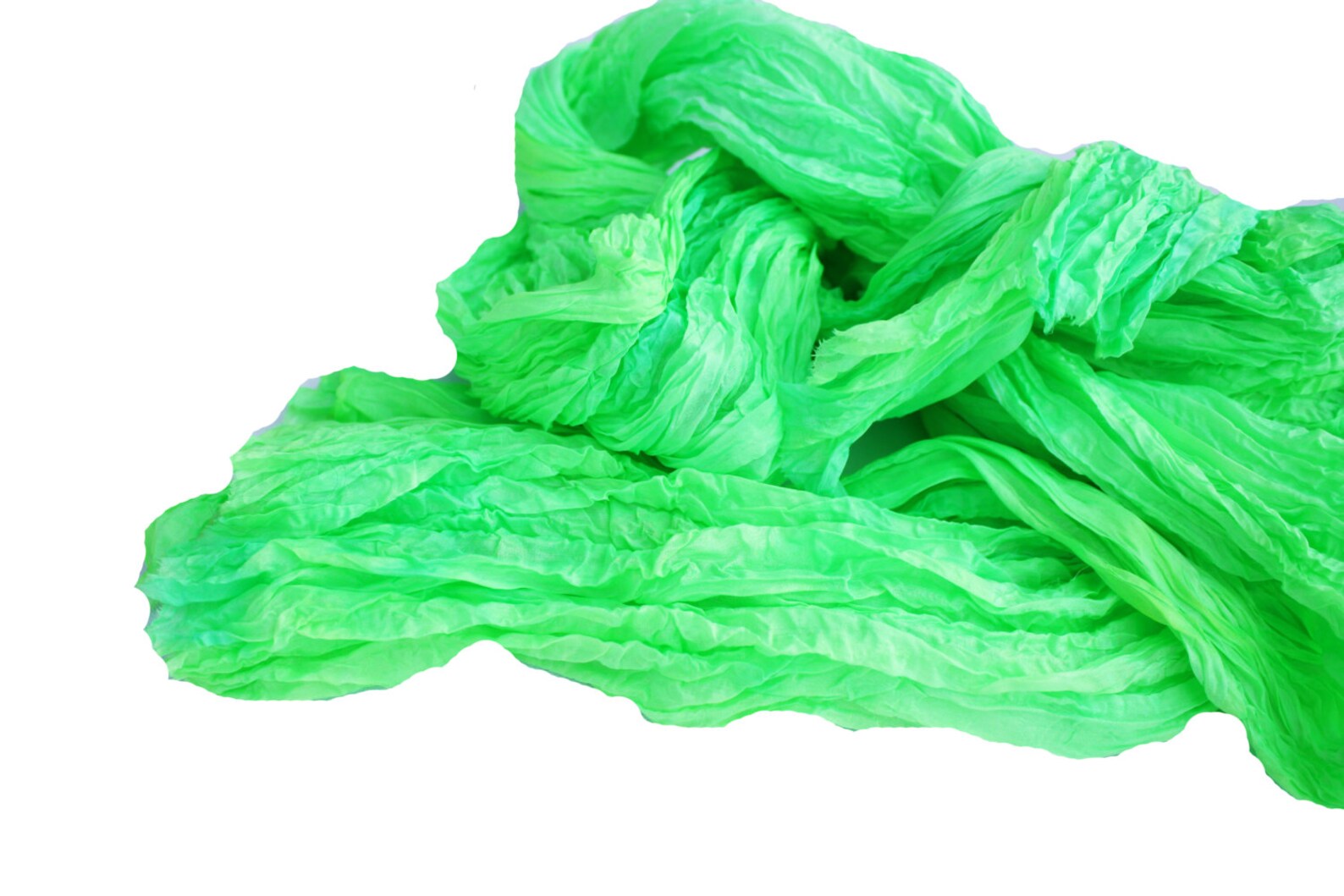 Green Silk Scarf Neon Grass - Kelly Green, Bright Green, Neon Green ...
