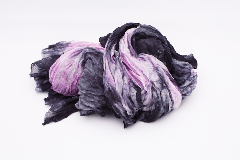 Pink Silk Scarf - Ash Rose - Pink, Black, Grey Silk Scarf. - Etsy