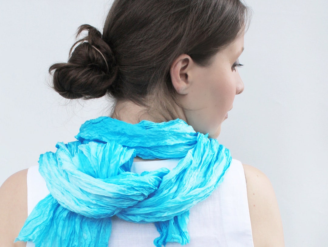Turquoise Silk Scarf Deep Ocean Blue - Deep Blue, Light Blue, Turquoise ...