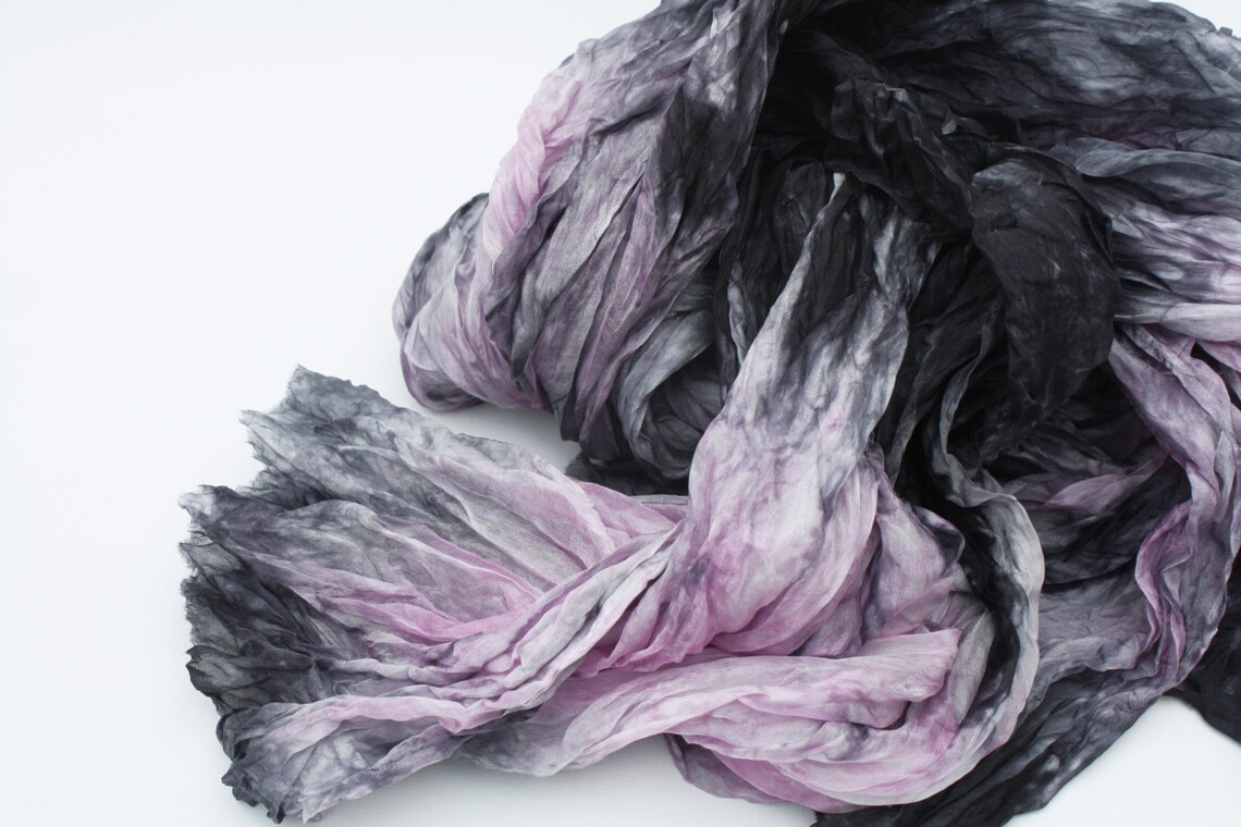Pink Silk Scarf - Ash Rose - Pink, Black, Grey Silk Scarf. - Etsy