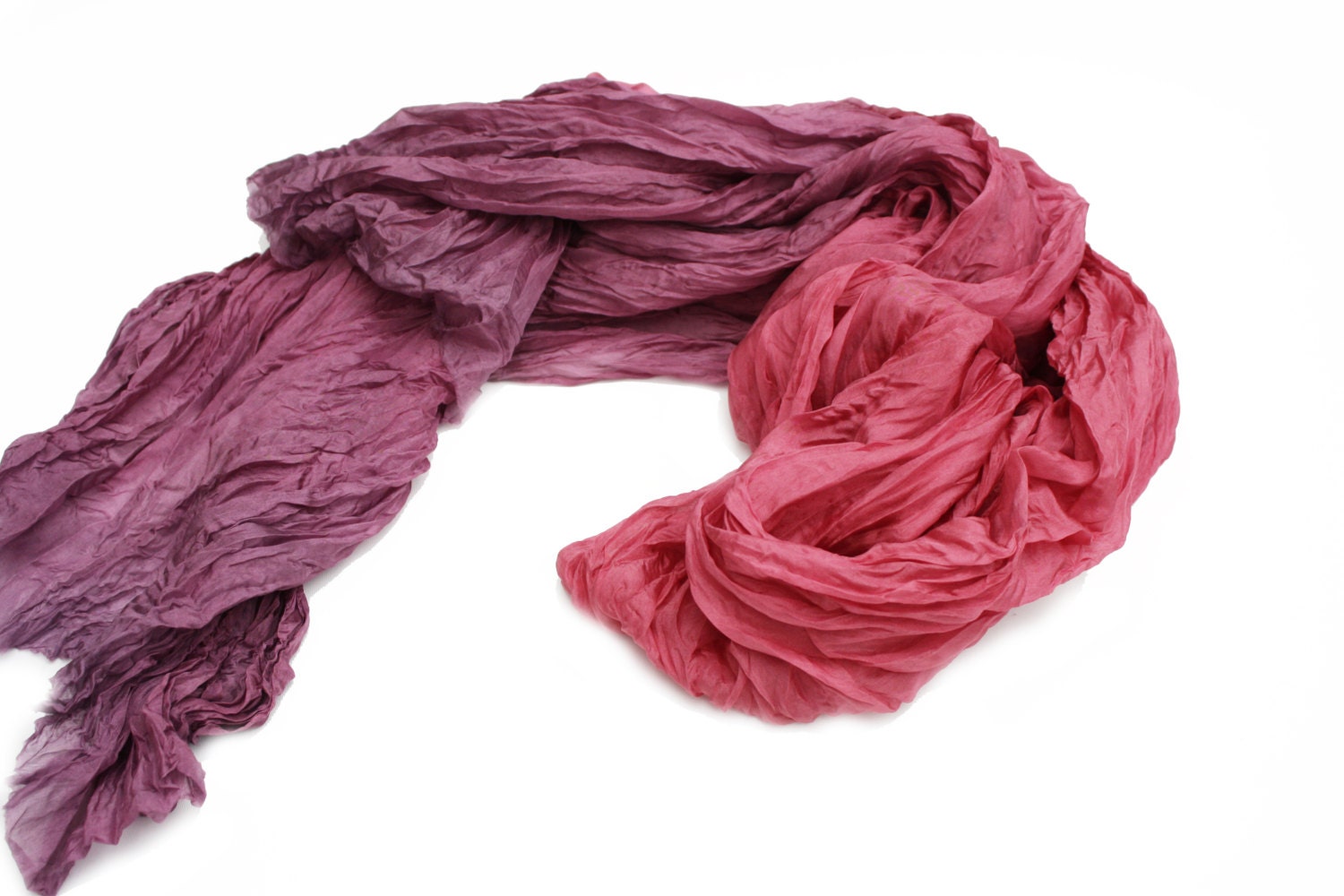 Raspberry Silk Scarf - Tatiana - Pink, Mauve Silk Scarf. - Etsy