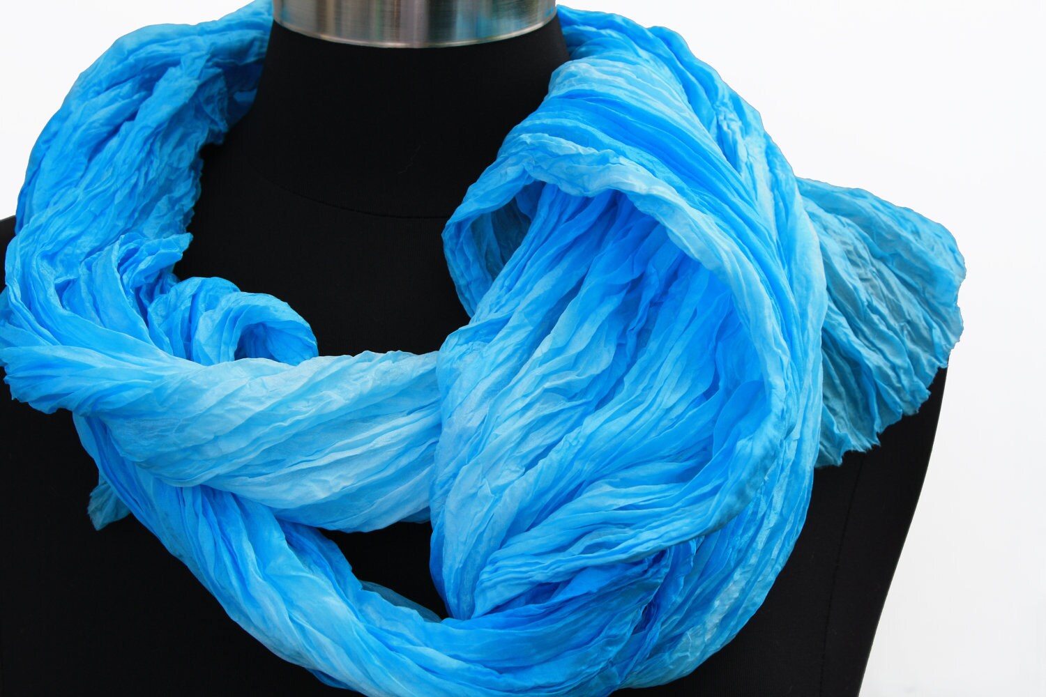 Turquoise Silk Scarf Deep Ocean Blue - Deep Blue, Light Blue, Turquoise ...
