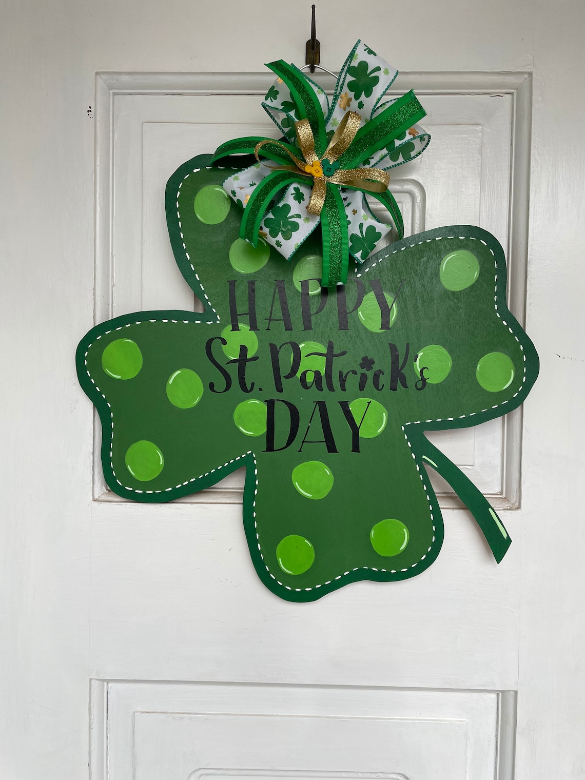 Shamrock Door Hanger St Patricks Day Door Hanger Feliz Etsy